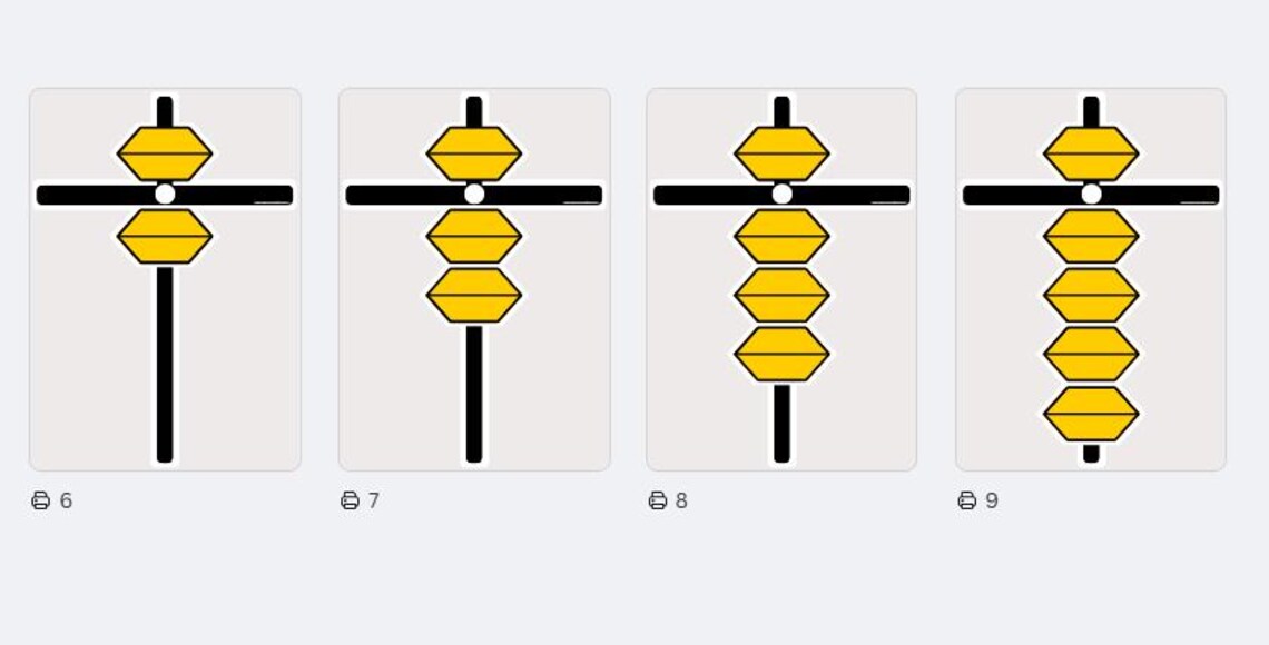 Nine A4 Abacus Visuals for Kids – PDF Templates for Mental Maths ...