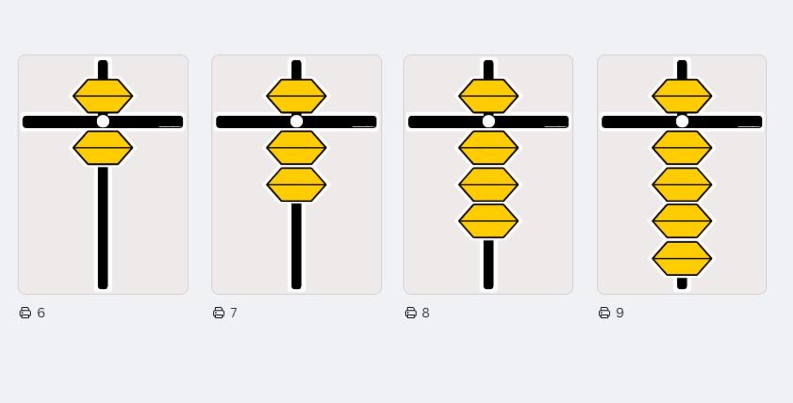 Nine A4 Abacus Visuals for Kids – PDF Templates for Mental Maths ...