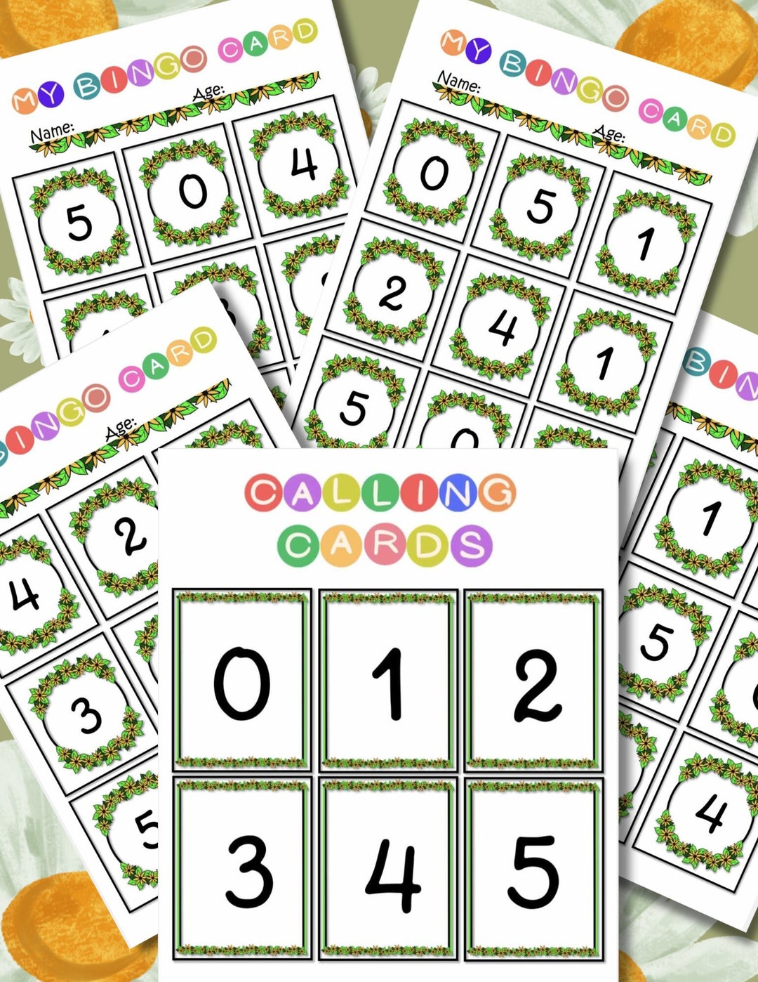 Bingo Numbers 0-5 for Age 2+ Daisy - Etsy