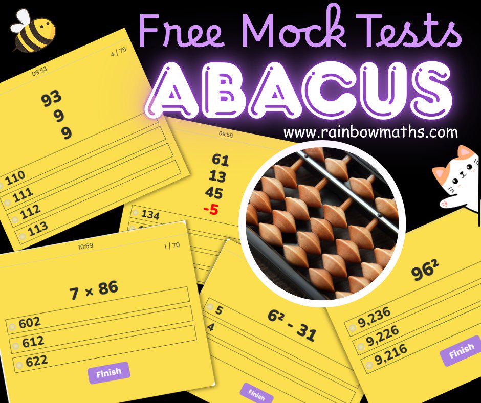 Abacus Small Friends +4+3+2+1 Formulas Practice 15 A4 Worksheets ...