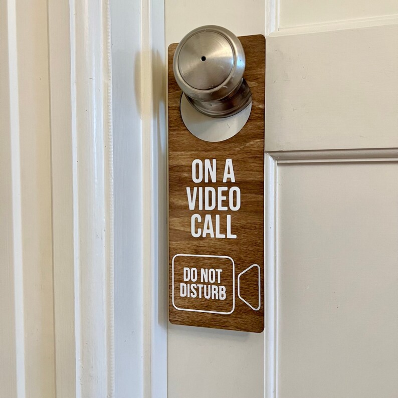 Zoom Meeting Door Sign Wooden Door Hanger Do Not Disturb Sign Video ...