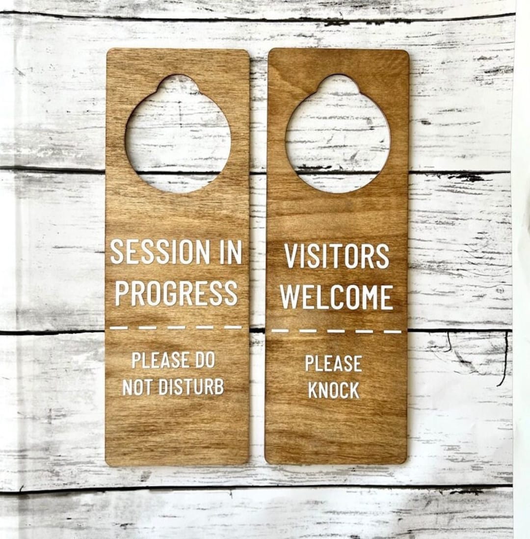 Session in Progress Sign | Visitors Welcome | Do Not Disturb Sign ...