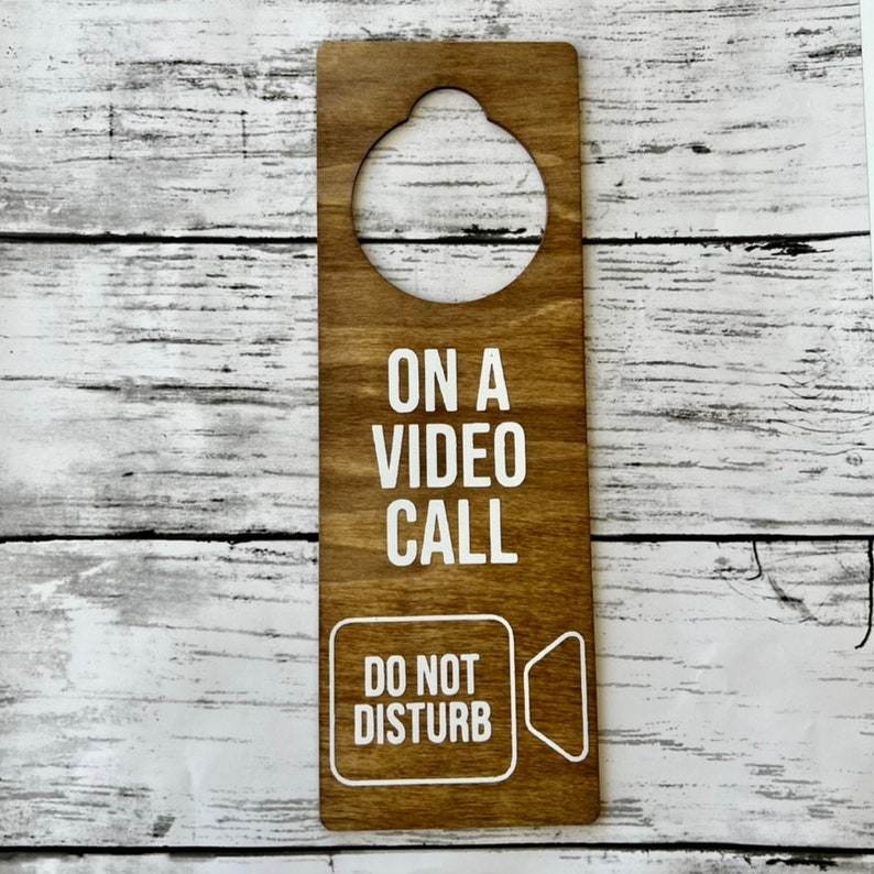 Zoom Meeting Door Sign Wooden Door Hanger Do Not Disturb Sign Video ...