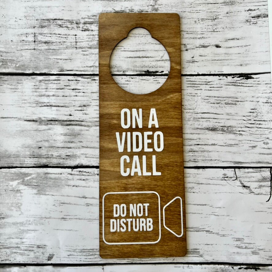 Zoom Meeting Door Sign Wooden Door Hanger Do Not Disturb Sign Video ...