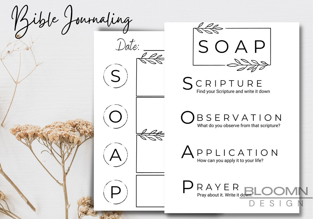 SOAP Bible Journaling Minimalistic Bible Study Printable - Etsy