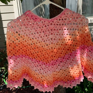 Crochet Girl's 4 Point Poncho - Etsy