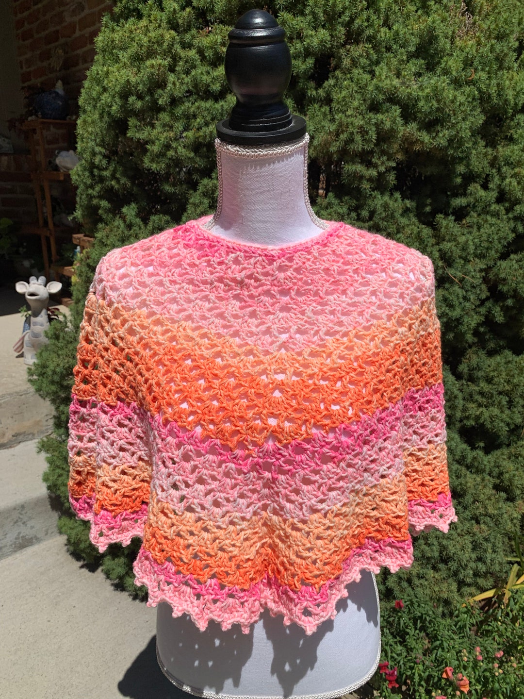 Crochet Girl's 4 Point Poncho - Etsy