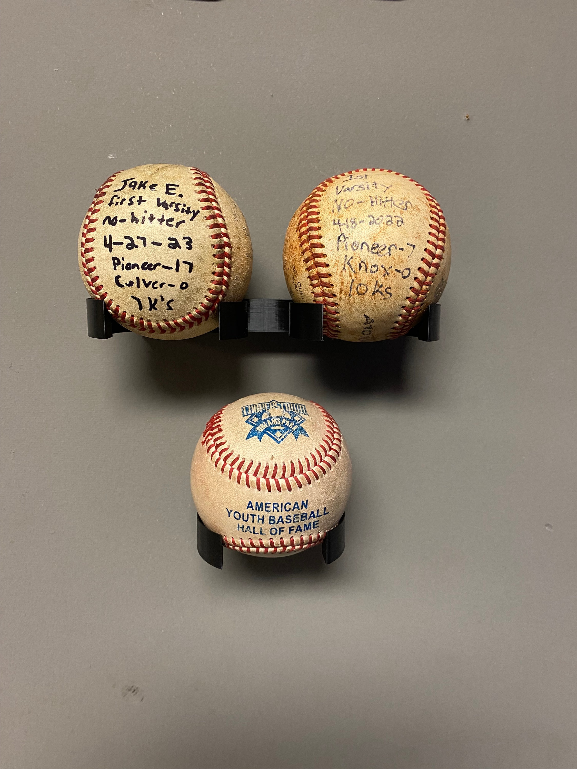 Baseball Wall Display 3 Singles - Etsy