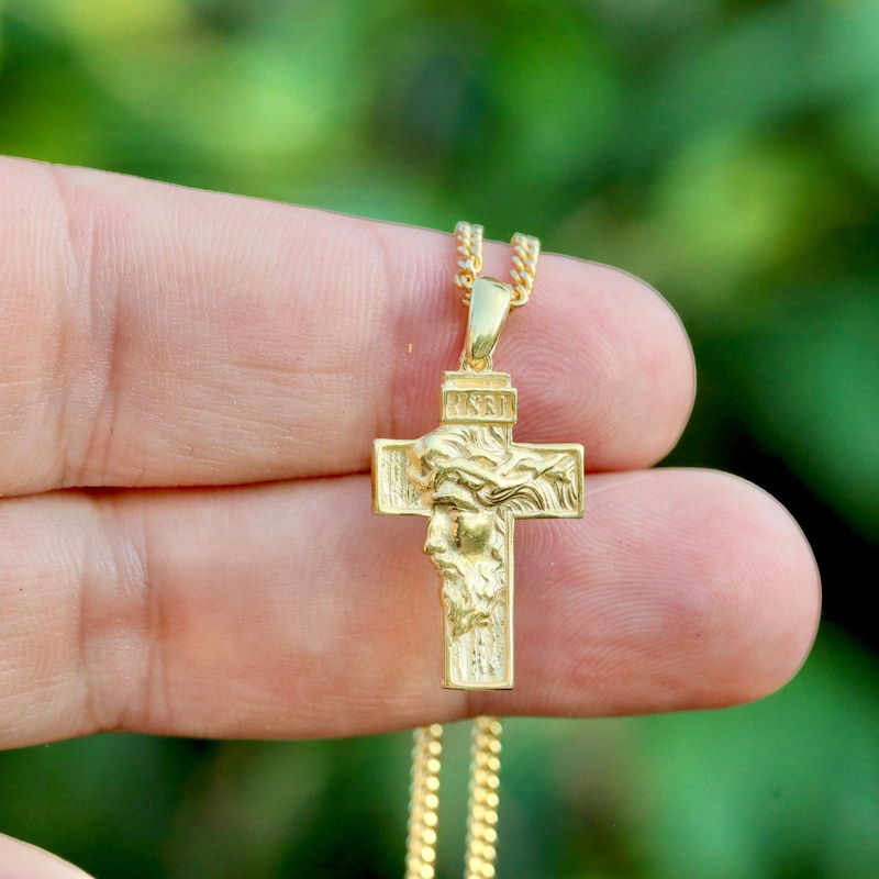 Gold Cross Jesus - Etsy
