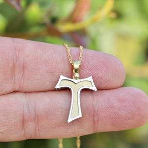 Gold Plated Sterling Silver Tau Cross Pendant: Franciscan Jewelry - Etsy