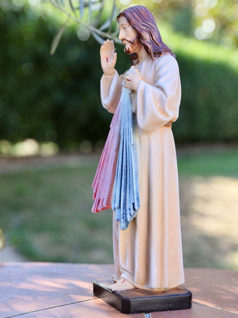 Divine Mercy Jesus Statue: 12-inch Cast Marble Powder Home Altar - Etsy