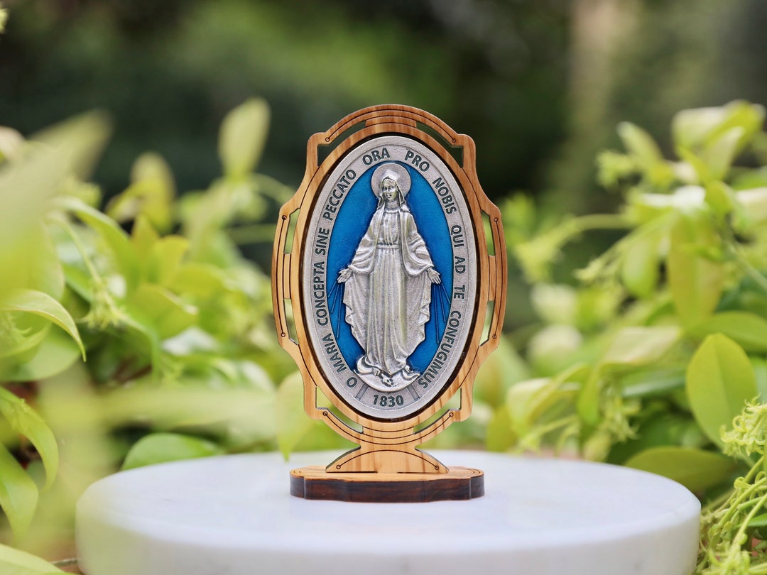 Italian-made Miraculous Medal Tabletop Stand - Silver Plated Alloy ...