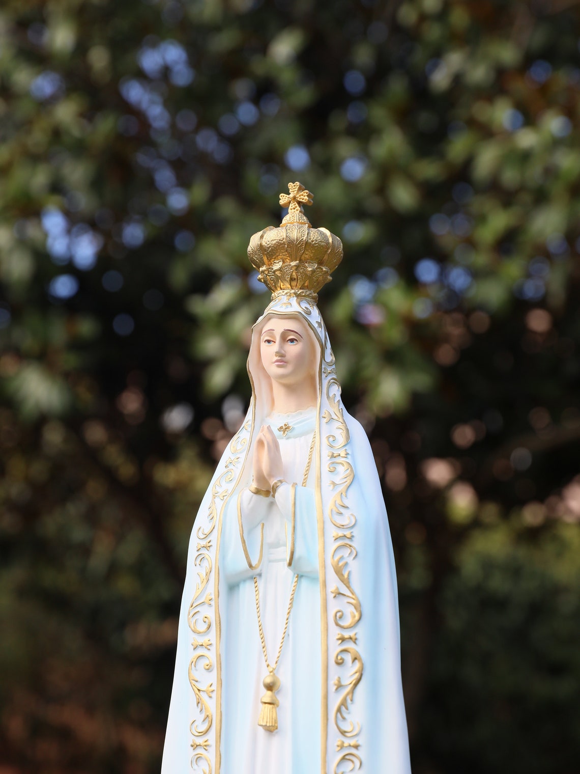 Our Lady of Fatima Statue: Marble Powder Resin, Catholic Home Decor ...