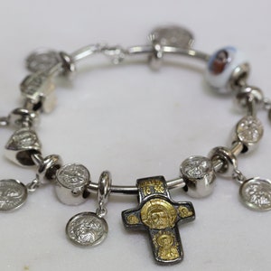 Sterling Silver Virgin Mary/jesus Pandora Compatible Charm - Etsy