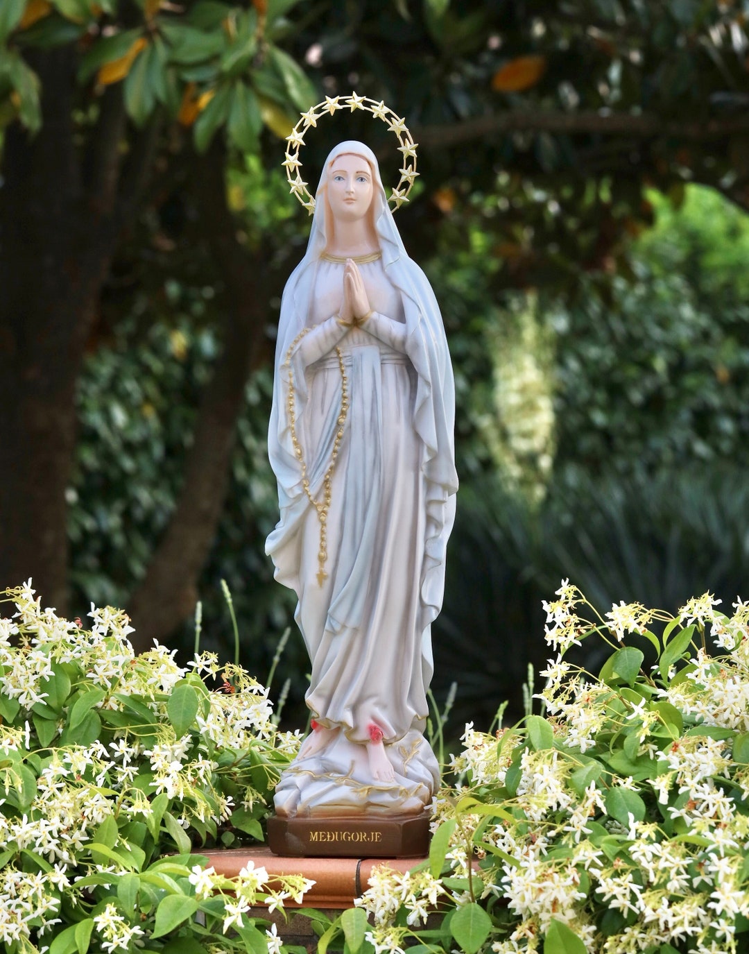 Our Lady of Lourdes Statue, 25 Inch Statue of Our Lady, 64 Cm Virgin ...