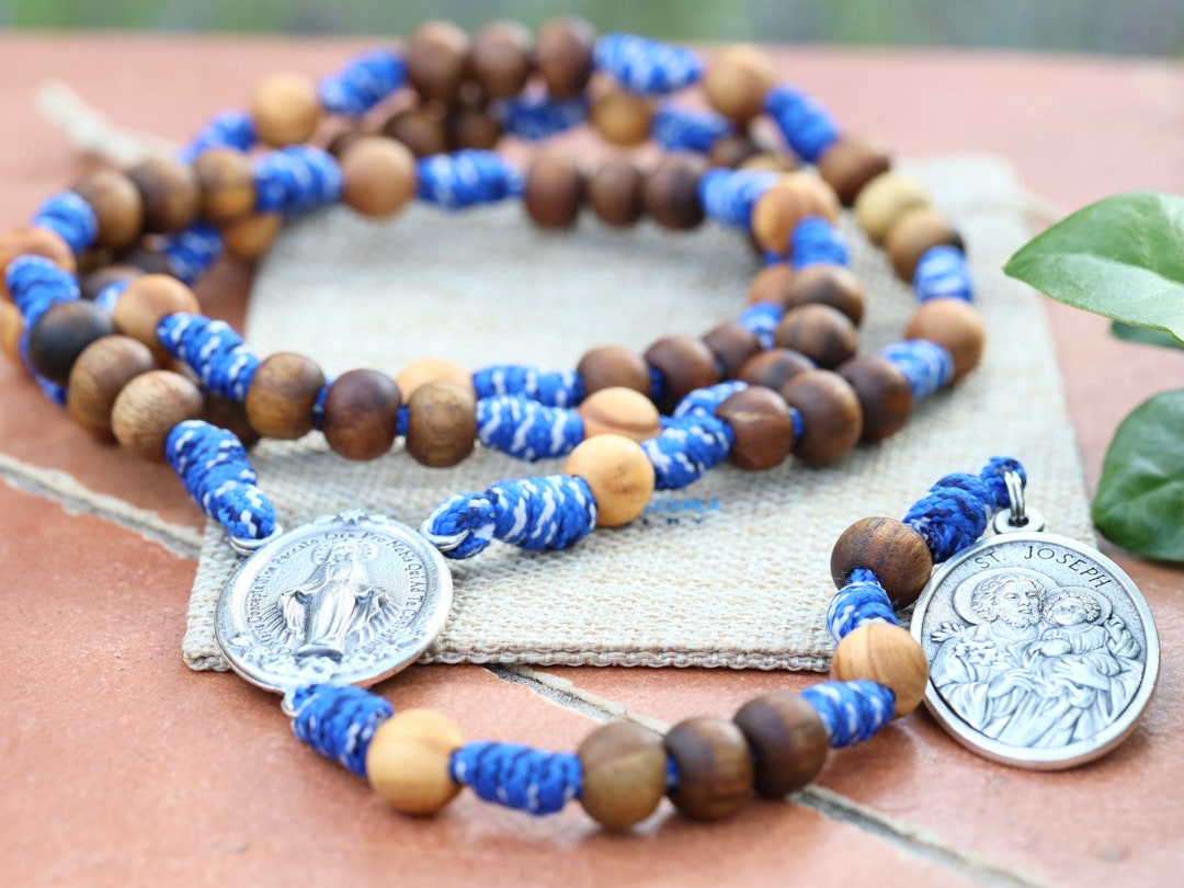 St Joseph Rosary, St Joseph Chaplet, Paracord Rosary, Wooden Rosary ...