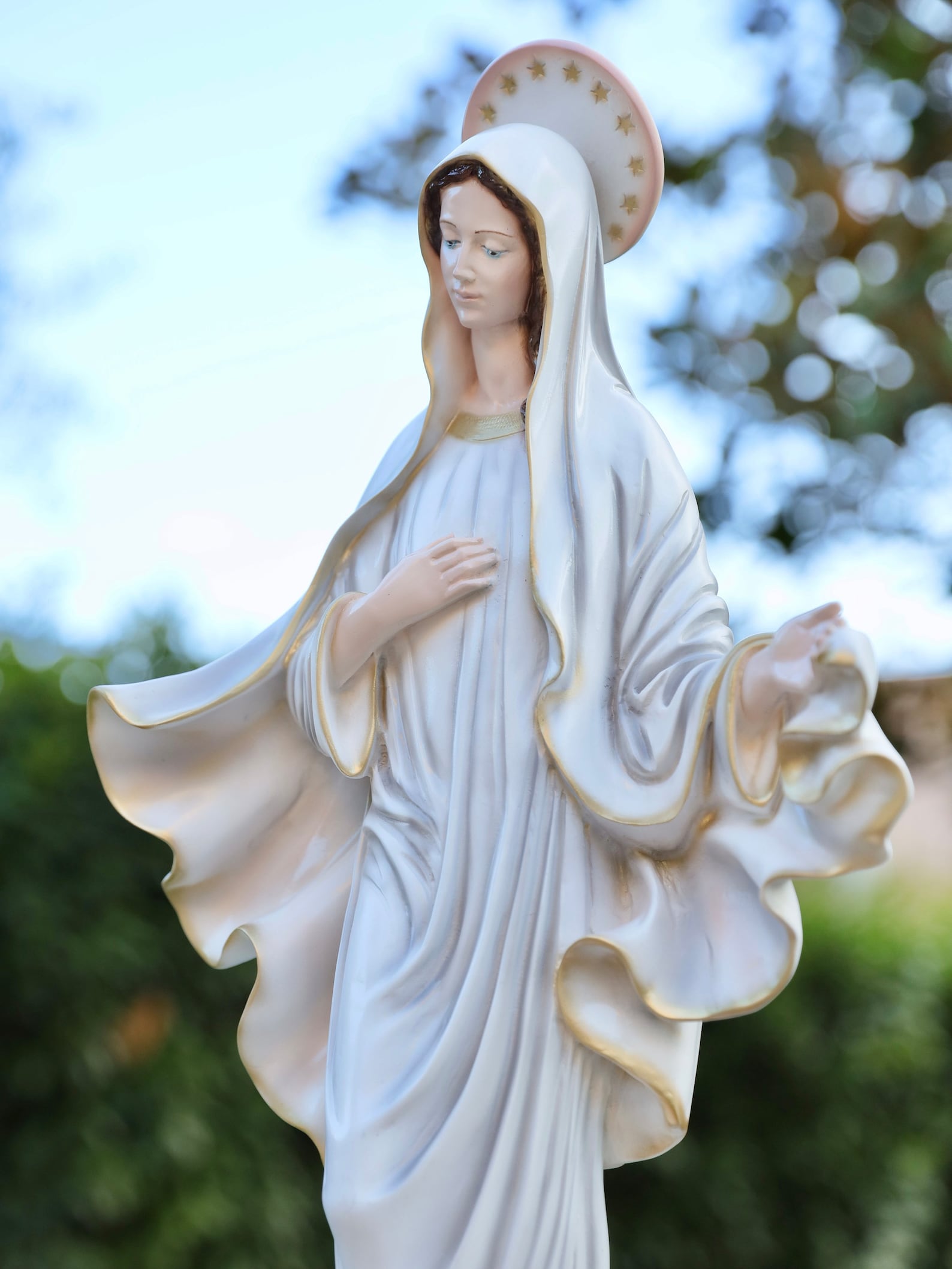 Our Lady of Medjugorje Statue: 26" Marble Powder Virgin Mary - Etsy