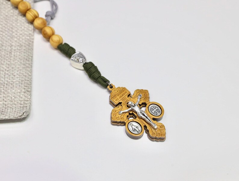 Olive Wood One Decade Rosary, Pardon Crucifix, St Michael Shield ...