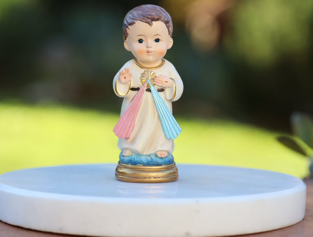 Hand-painted Divine Mercy Jesus Statue: 4-inch Resin Figurine - Etsy