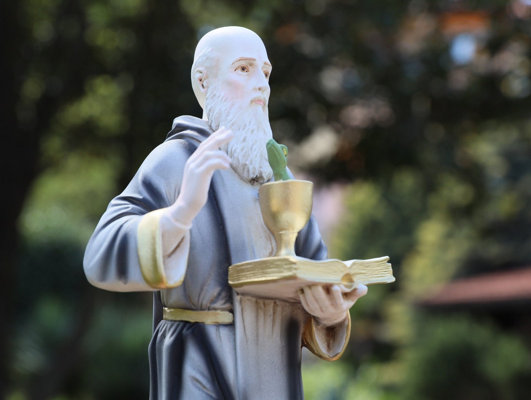 St Benedict Statue, Holy Father Benedict 30 Cm Statue, Statue With St ...