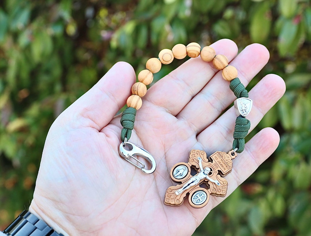 Olive Wood One Decade Rosary, Pardon Crucifix, St Michael Shield ...