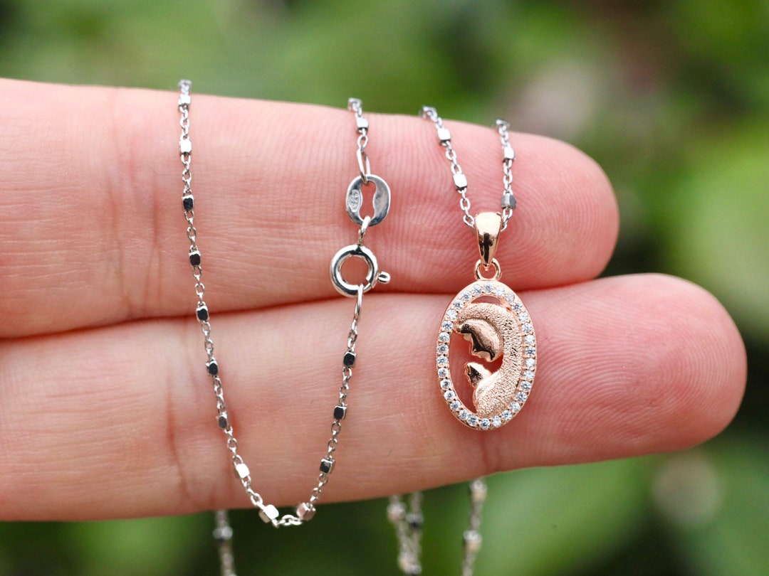 Miniature Virgin Mary Pendant, Sterling Silver Rode Gold Plated Pendant ...
