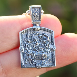 Holy Trinity Medal, Byzantine Medal, Sterling Silver 925, Biblical Holy ...