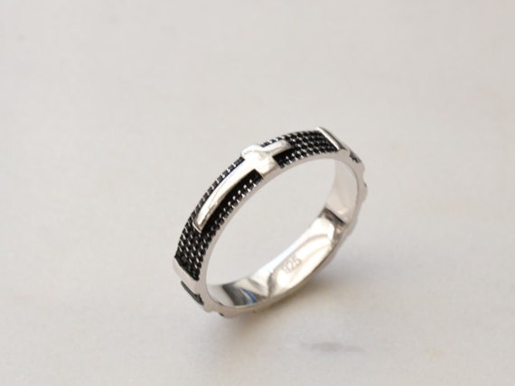 Rosary Ring Sterling Silver 925 Rosary Ring for Man Vintage | Etsy