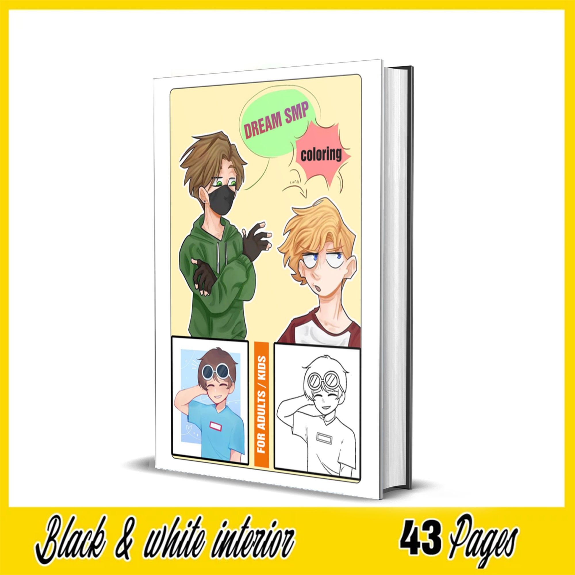 Dream Smp Coloring Book: MCYT Coloring Book Book for Gamers - Etsy