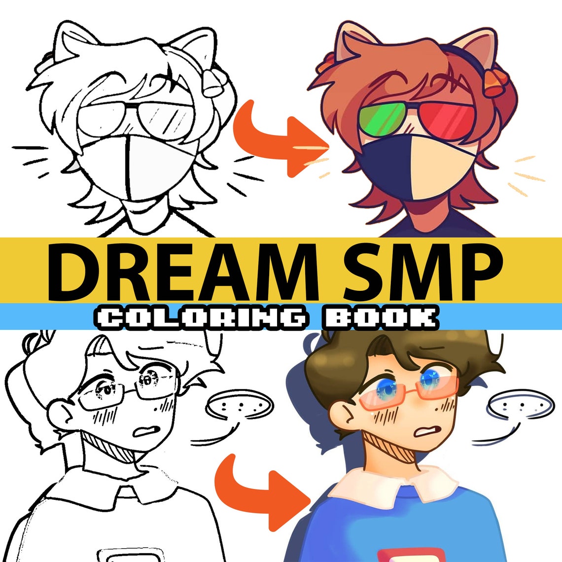 Dream Smp Coloring Book: MCYT Coloring Book Book for Gamers - Etsy Denmark