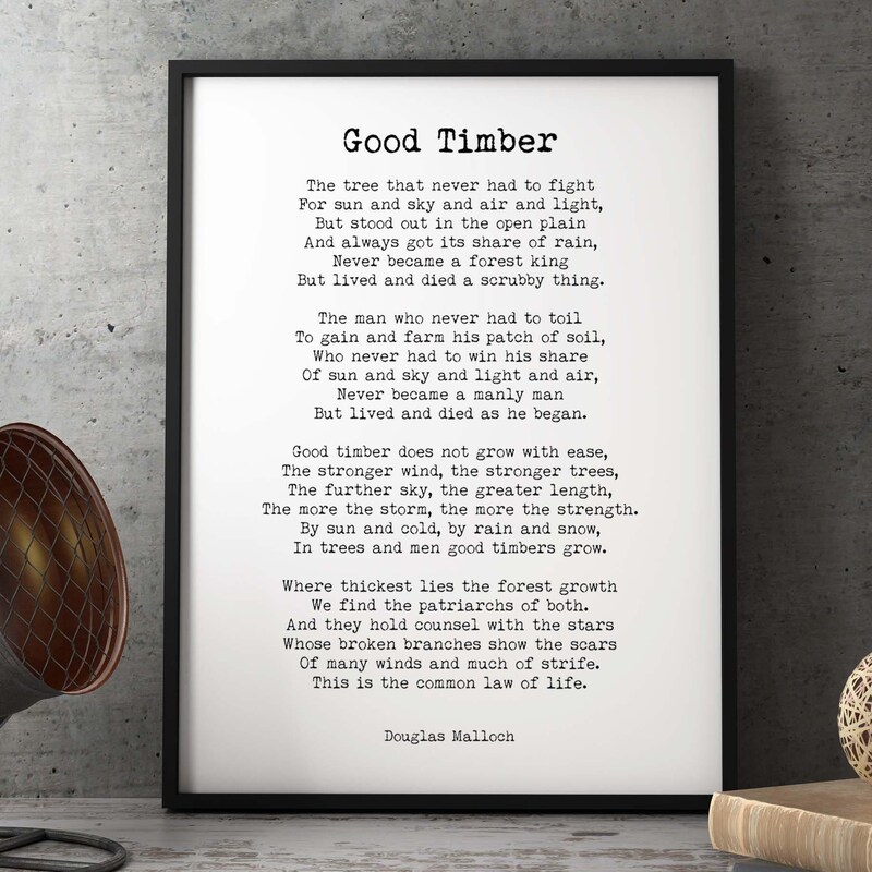 Good Timber Poem - Etsy