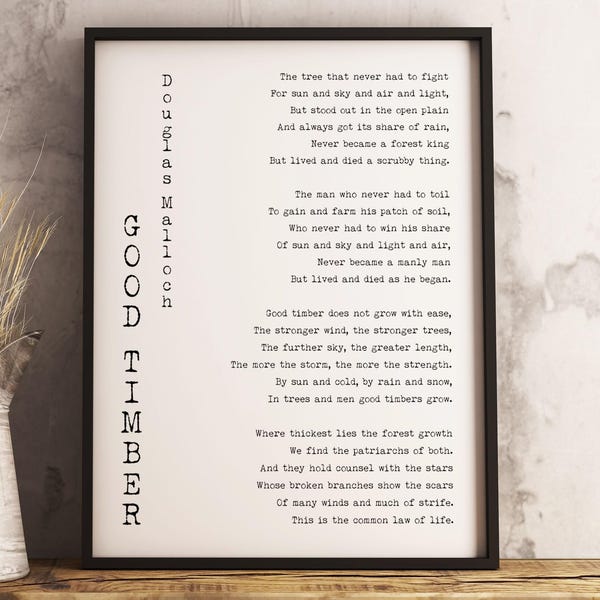 Good Timber Poem - Etsy