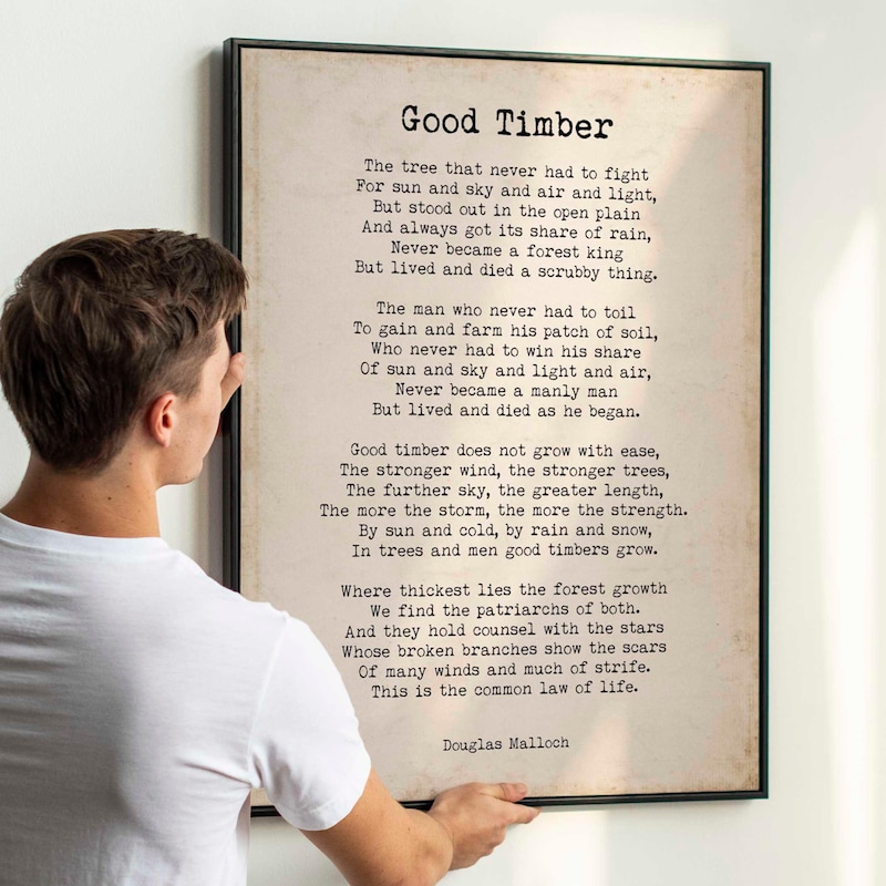Good Timber Poem - Etsy
