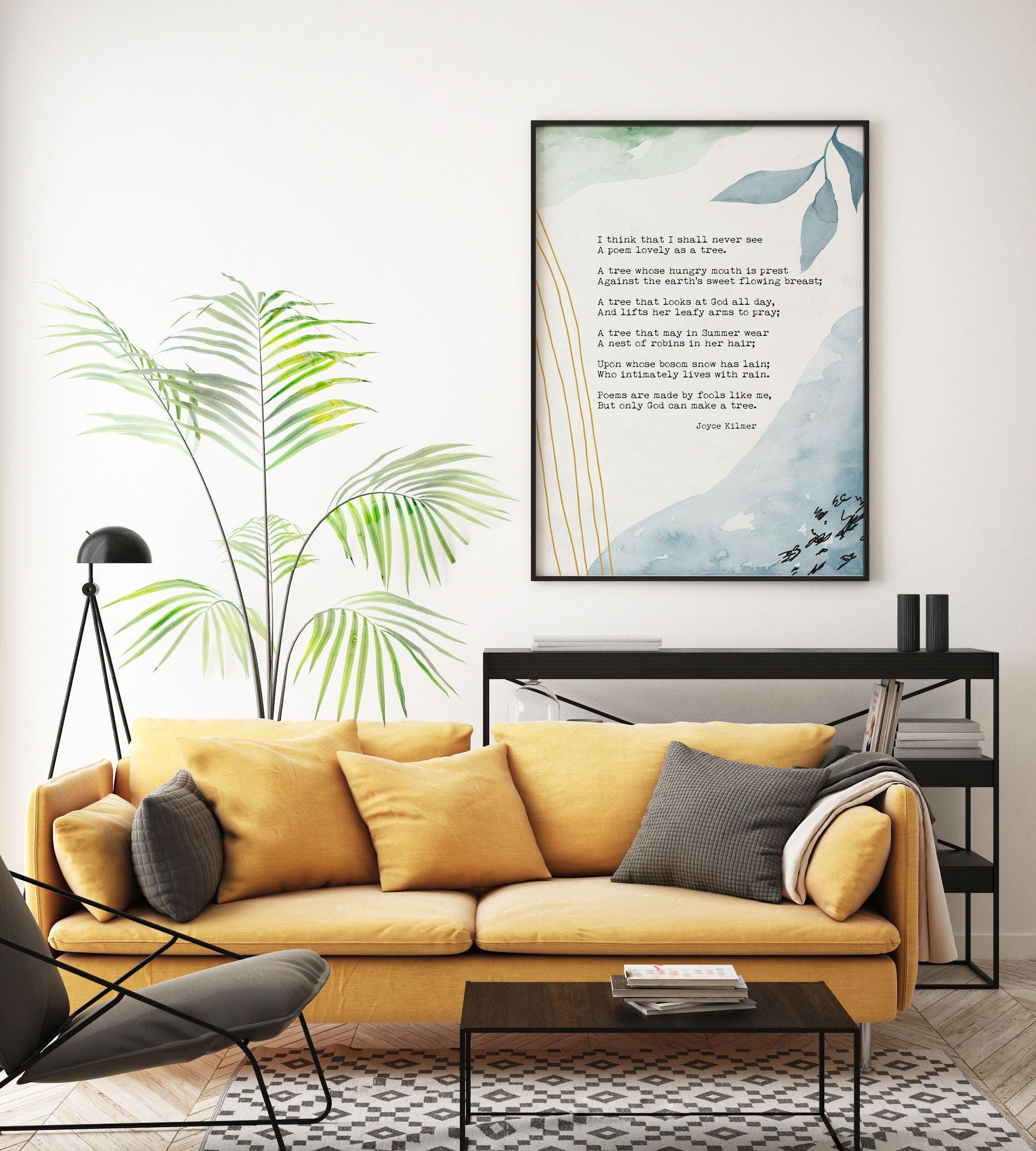 Joyce Kilmer Trees Poem Print: Illustrated Nature Poetry Wall Art - Etsy