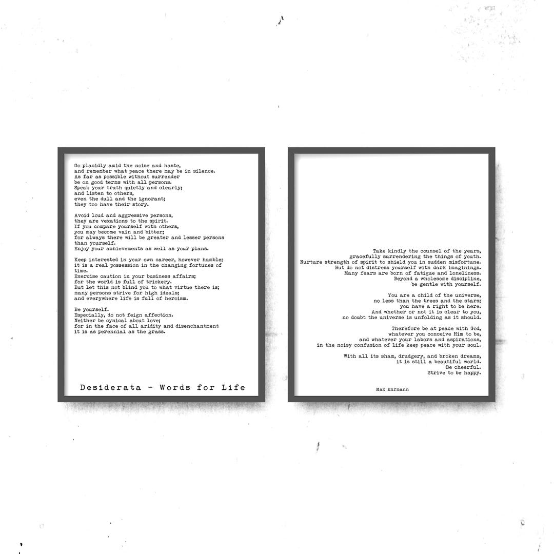 Desiderata Poem Print: Max Ehrmann Quote, Literary Wall Art - Etsy