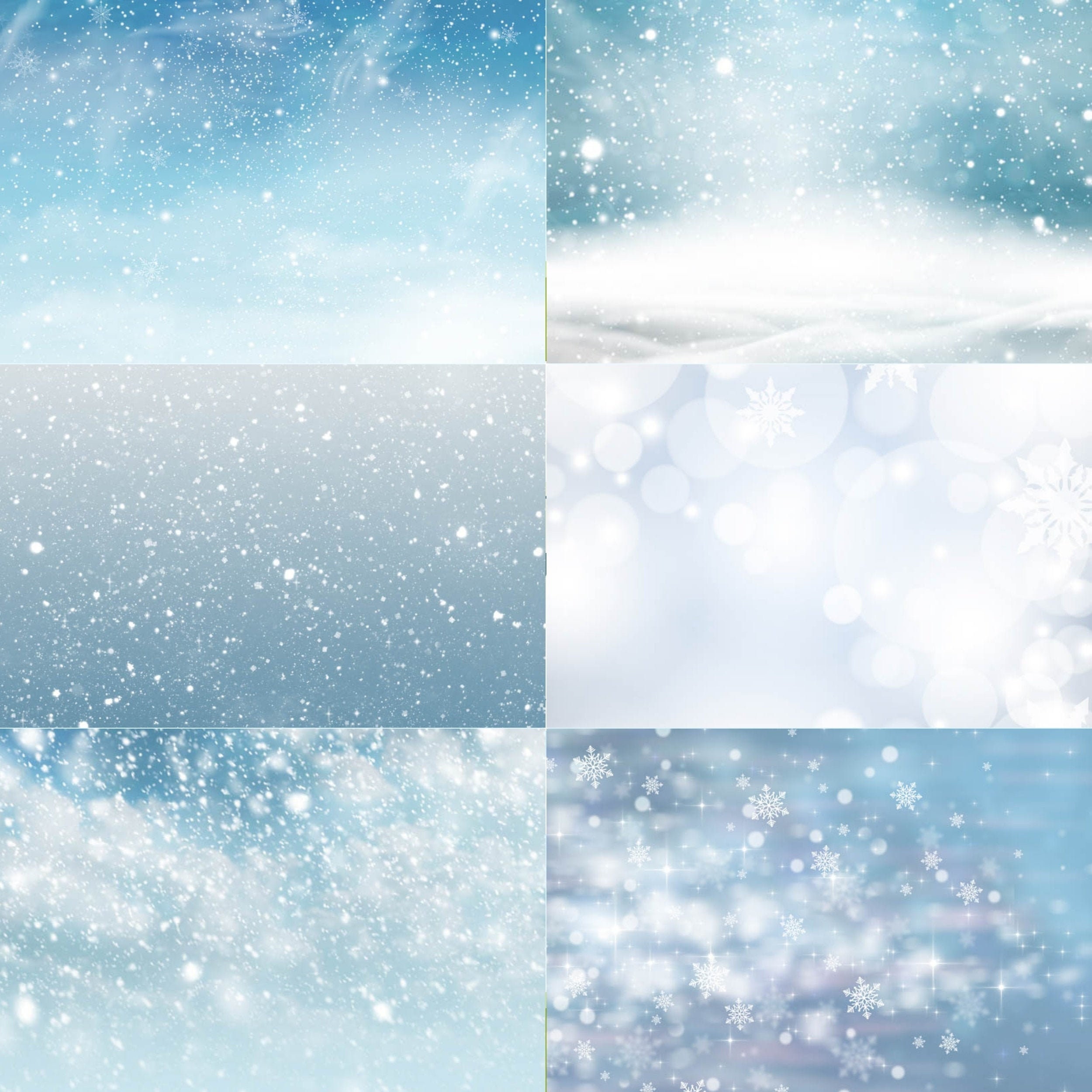 Snow & Snowflake Photoshop Overlays, 6 Xmas Snow Fall Overlays for ...