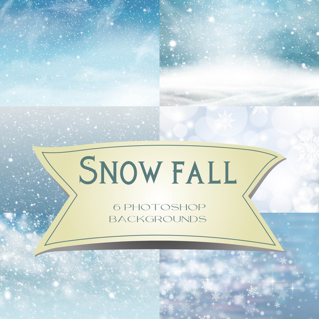 Snow & Snowflake Photoshop Overlays, 6 Xmas Snow Fall Overlays for ...