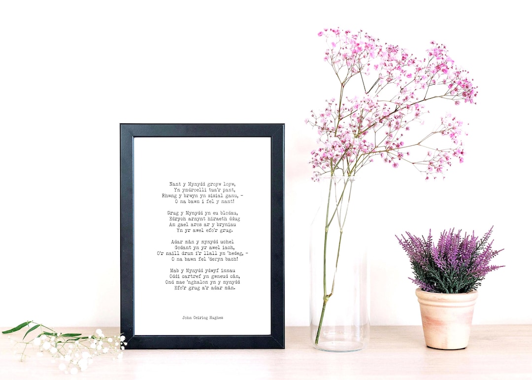 Welsh Poem Print: Nant Y Mynydd by John Ceiriog Hughes - Etsy