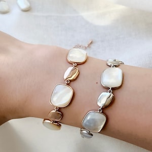 Mother of Pearl Multi-gem Bracelet Elegant Mother of Pearl Bracelet ...