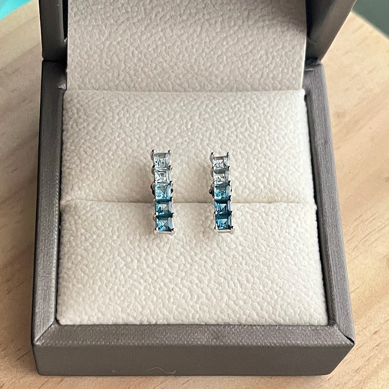 Blue Topaz Earrings - Etsy