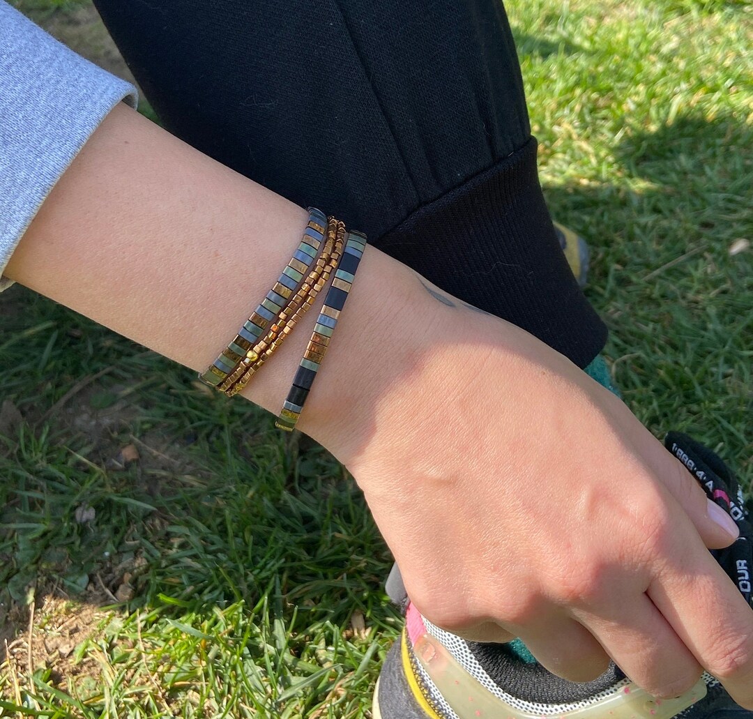 NEW Stackable Bracelets, Tila Bracelets, Bracelets Set, Bronze ...