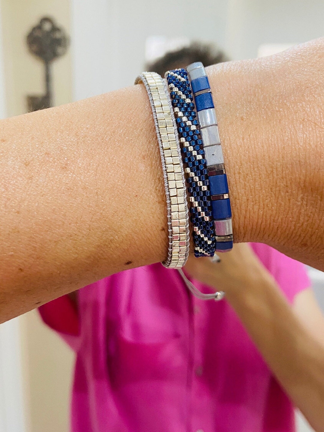 Stackable Bracelets, Tila Tile Bracelets, Bracelets Set, Bracelets for ...