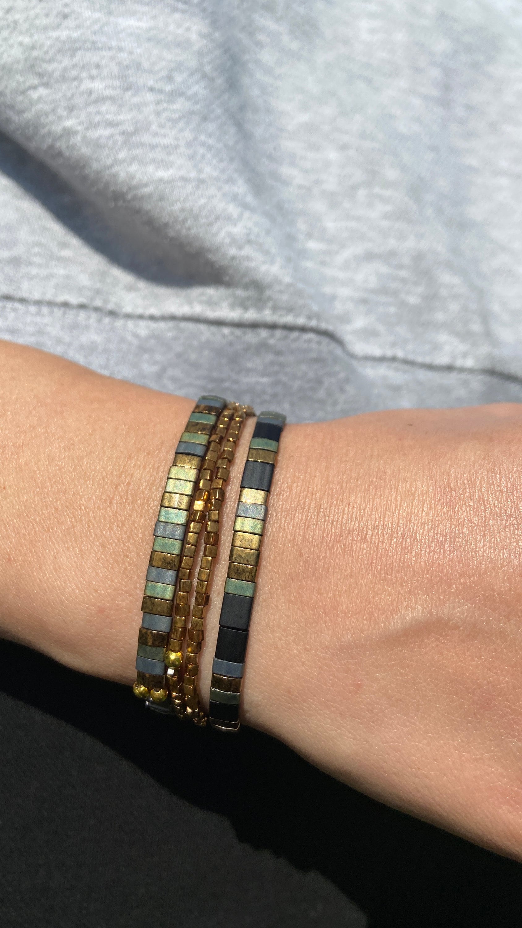 NEW Stackable Bracelets, Tila Bracelets, Bracelets Set, Bronze ...