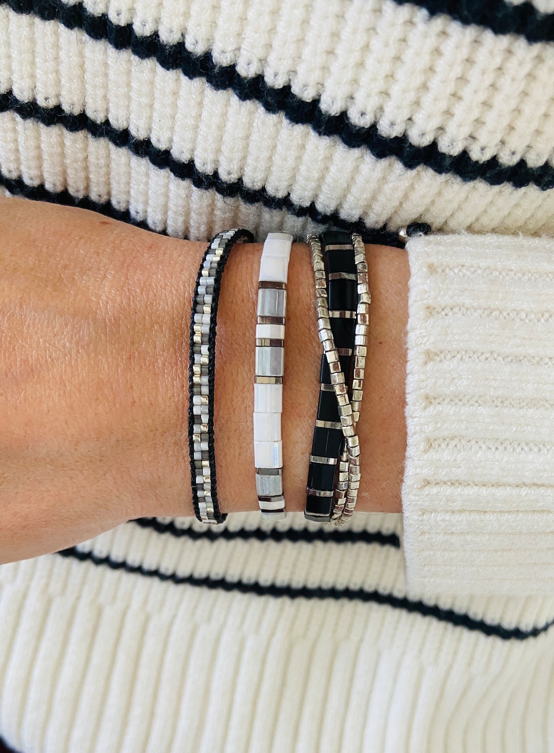 Stackable Bracelets, Stretch Bracelets, Adjustable Bracelet, Miyuki ...