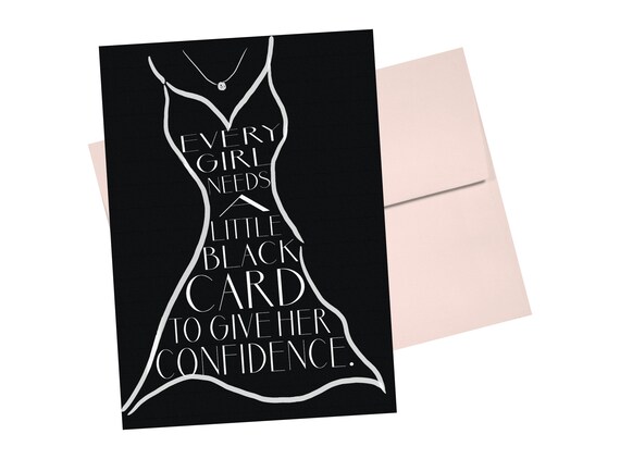 LITTLE BLACK CARD Inside Message / Greeting Card for Her | Etsy