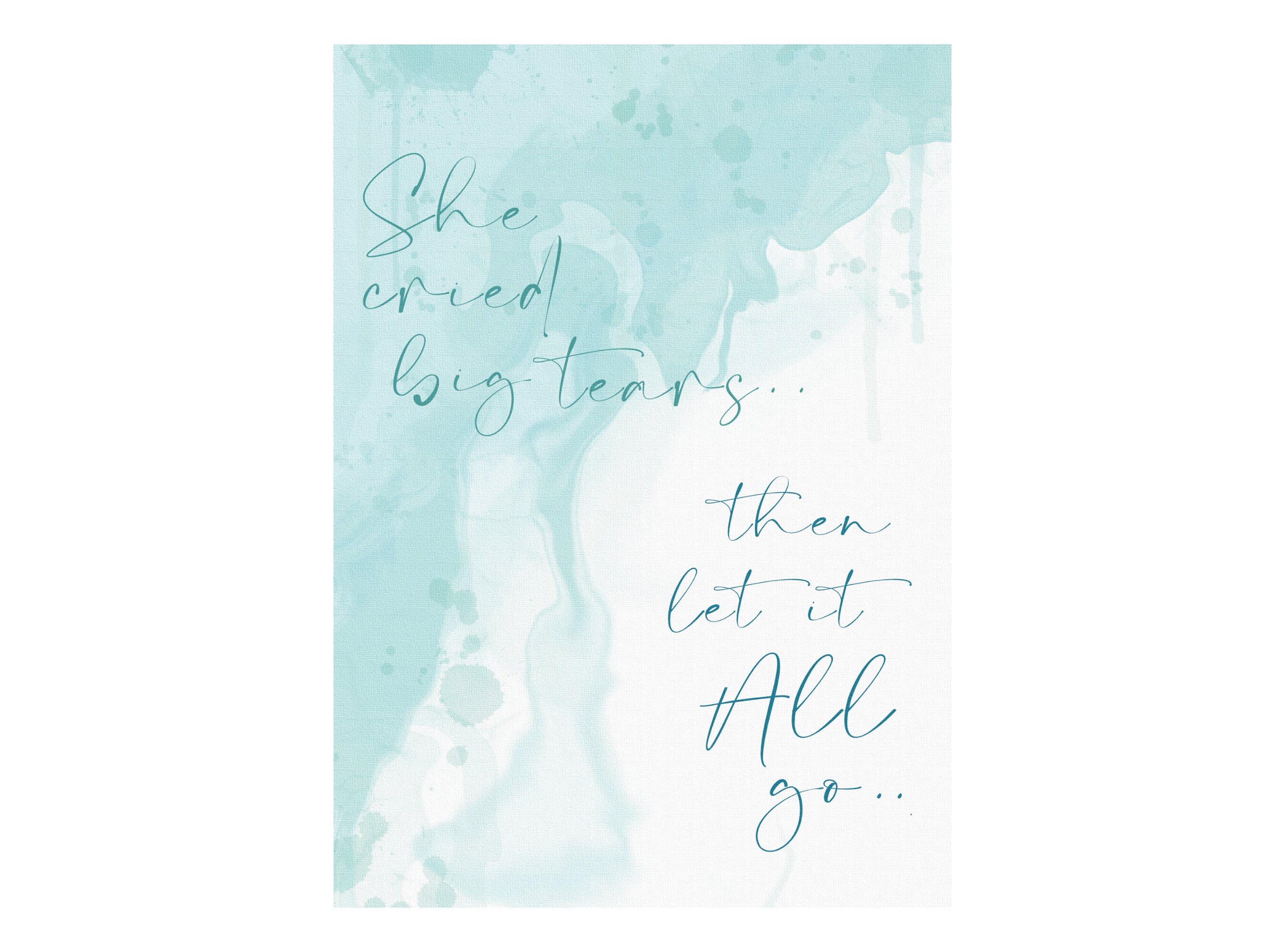 BIG TEARS, Inside Message / Greeting Card for Women, Inspiring and ...