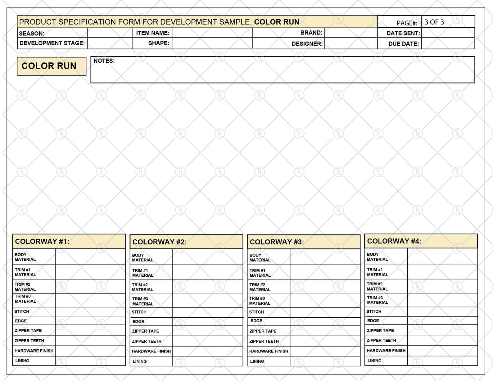 Illustrator Tech Pack Template for Handbags and Wallets (includes ...