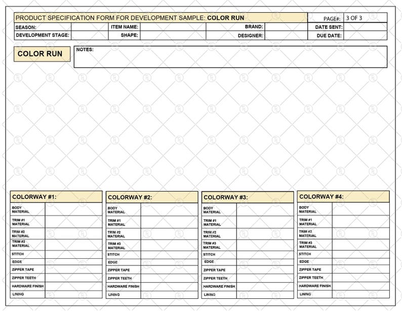 Illustrator Tech Pack Template for Handbags and Wallets (includes ...