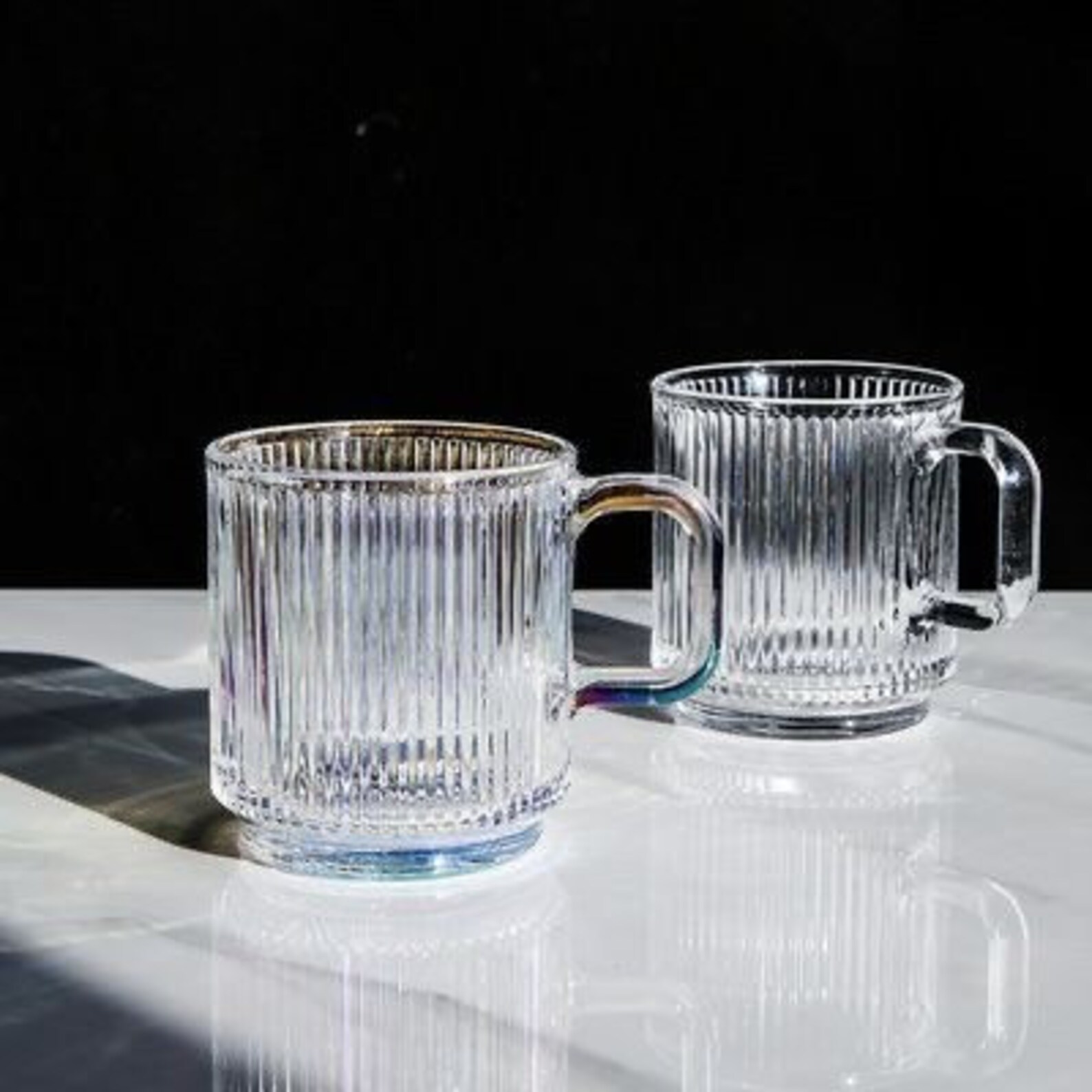 Ripple Glass Japanese Style Mug Ribbed Brown Black - Etsy