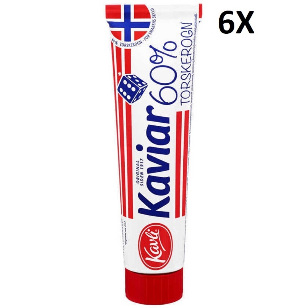 Kavli Kaviar 6x190g Smoked Cod Fish Roe Paste Caviar in Tubes Cod ...